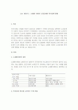 고령화 사회의 노인문제와 복지정책 방향-1페이지