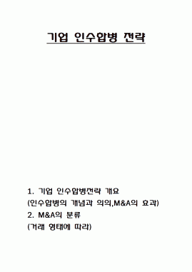 기업 인수합병 전략 M&A-1페이지