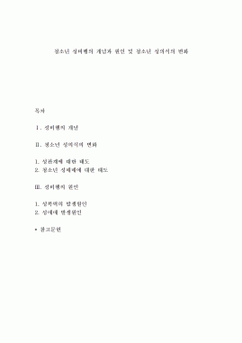 청소년 성비행의 개념과 원인 및 청소년 성의식의 변화-1페이지