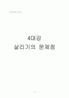 4대강 살리기의 문제점-1페이지