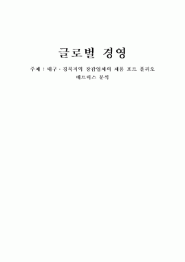 글로벌 경영_대구·경북지역 장갑업체의 제품 포트 폴리오 매트릭스 분석-1페이지