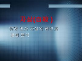 자살(自殺) - 유명 인사 자살의 원인과 영향 분석-1페이지