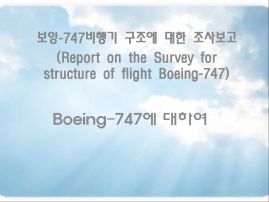 보잉-747비행기 구조에 대한 조사보고-1페이지