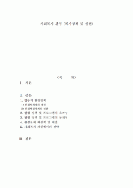 사회복지 환경 (국가정책 및 실현)-1페이지