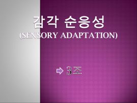 감각 순응성 (sensory adaptation)-1페이지