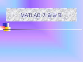 MATLAB 기말발표-1페이지