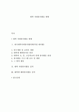 대학 자원봉사활동 현황-1페이지