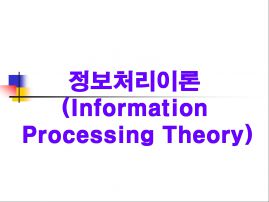 [논문] 정보처리이론 -1페이지