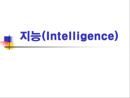 지능(Intelligence)-1페이지