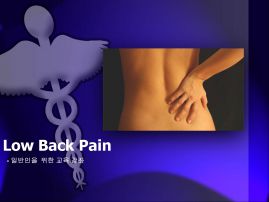 요통의 예방과 운동 (Low Back Pain  - 일반인을  위한 교육 강좌)-1페이지