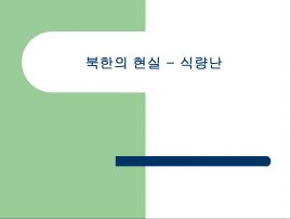 북한의 현실 - 식량난-1페이지