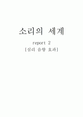 소리의 세계 report 2-1페이지