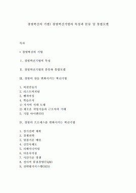 경영혁신의 기법) 경영혁신기법의 특성과 분류 및 통합모델-1페이지