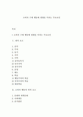 소비자 구매 행동에 영향을 미치는 주요요인-1페이지