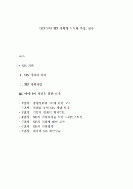 (SIS기획) SIS 기획의 의의와 과정, 절차-1페이지