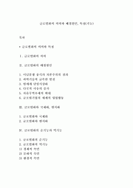 글로벌화의 의의와 배경원인, 특징(기능)-1페이지