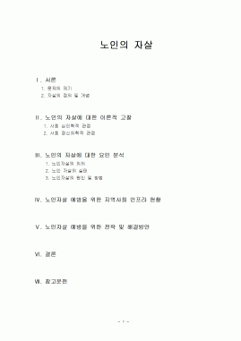 [심리학] 노인 자살 -1페이지