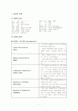 정신간호학 case -schizophrenia(정신분열증)-1페이지