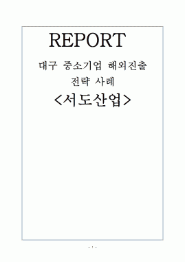 대구 중소기업 해외진출 전략 사례 서도산업-1페이지