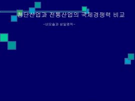 첨단산업과 전통산업의 국제경쟁력 비교-네오솔과 삼일염직--1페이지