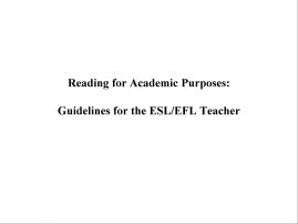 [사회과학] Reading for Academic Purposes: Guidelines for the ESL/EFL Teacher-1페이지