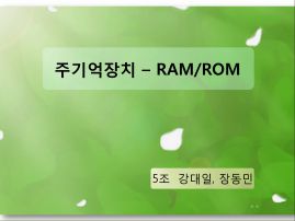 주기억장치인 RAM과 ROM에 대하여-1페이지