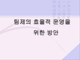 팀제의 효율적 운영을 위한 방안-1페이지