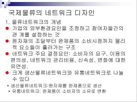 국제물류의 네트워크 디자인-1페이지