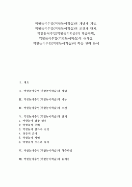 역할놀이수업(역할놀이학습)의 개념과 기능, 역할놀이수업(역할놀이학습)의 조건과 단계, 역할놀이수업(역할놀이학습)의 학습방법, 역할놀이수업(역할놀이학습)의 유의점, 역할놀이수업(역할놀이학습) 학습 전략-1페이지