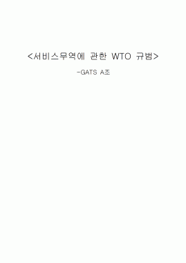 서비스무역에 관한 WTO 규범 -GATS-1페이지