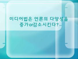 미디어법은 언론의 다양성을 증가or감소시킨다?-1페이지