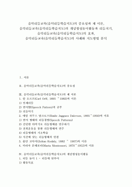 음악리듬교육(음악리듬학습지도) 중요성과 제 이론, 음악리듬교육(음악리듬학습지도) 개념형성놀이활동과 리듬치기, 음악리듬교육(음악리듬학습지도) 효과, 음악리듬교육(음악리듬학습지도) 사례와 지도방법-1페이지