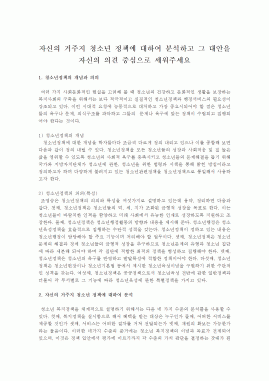 자신의 거주지 청소년 정책에 대하여 분석하고 그 대안을 자신의 의견 중심으로 세워주세요-1페이지