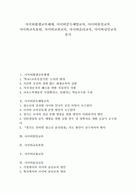 [사이버교육][평생교육][통일교육][교육훈련][교회교육][윤리교육][성인교육]사이버평생교육체제, 사이버중독예방교육, 사이버통일교육, 사이버교육훈련, 사이버교회교육, 사이버윤리교육, 사이버성인교육 분석-1페이지