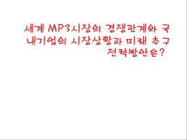 세계 MP3시장의 경쟁관계와 국내기업의 시장상황과 미래 추구전략방안은?-1페이지