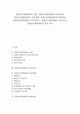 창업보육센터(BI)의 유형, 창업보육센터(BI)의 발전과정, 창업보육센터(BI)의 운영실태, 창업보육센터(BI)의 관련개념, 창업보육센터(BI)의 지원서비스, 창업보육센터(BI)의 성공요건, 창업보육센터(BI)의 평가-1페이지