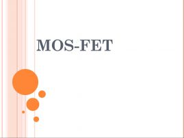 금속 산화막 반도체 전계효과 트랜지스터 (MOS field effect transistor)-1페이지