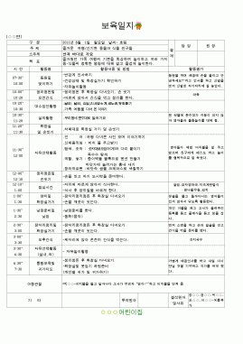 [2011년 8월][평가인증]어린이집 보육실습일지-1페이지