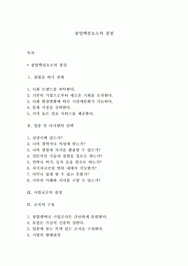 창업핵심요소의 결정-1페이지