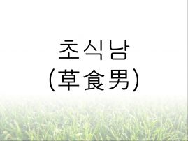 초식남(草食男)의 사전적 의미와 특징-1페이지