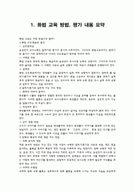 화법 교육 방법, 평가 내용 요약-1페이지