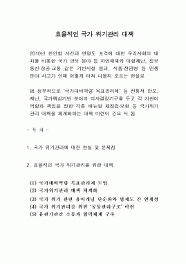 효율적인 국가 위기관리 대책-1페이지