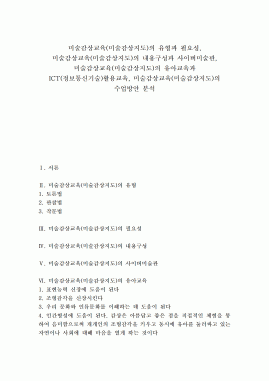 미술감상교육(미술감상지도)의 유형과 필요성, 미술감상교육(미술감상지도) 내용구성과 사이버미술관, 미술감상교육(미술감상지도) 유아교육과 ICT(정보통신기술)활용교육, 미술감상교육(미술감상지도) 수업방안-1페이지