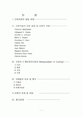 간호이론의 비교[1]-1페이지