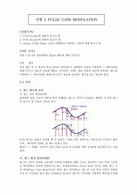 PULSE CODE MODULATION에 관한 요약 보고서-1페이지