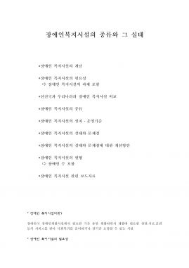 장애인복지시설의 종류와 그 실태-1페이지