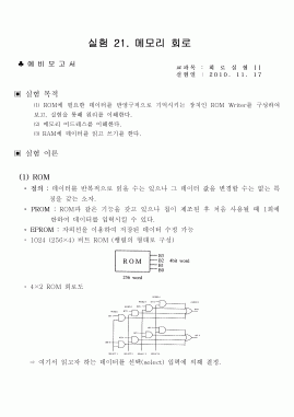 실험 21. 메모리 회로(예비보고서)-1페이지