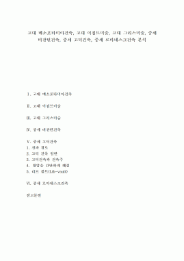 [고대][메소포타미아건축][이집트미술][그리스미술][중세][비잔틴건축][고딕건축][로마네스크건축]고대 메소포타미아건축, 고대 이집트미술, 고대 그리스미술, 중세 비잔틴건축, 중세 고딕건축, 로마네스크건축-1페이지