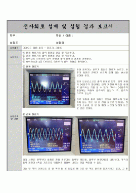 [전자회로실험] 다이오드 응용 회로 - 정류기, 리미터 결과보고서-1페이지