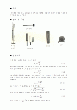 소리의속도측정 예비&결과-1페이지